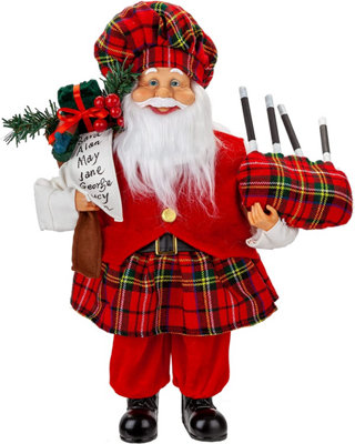 Festive Scottish Standing Father Christmas 40CM