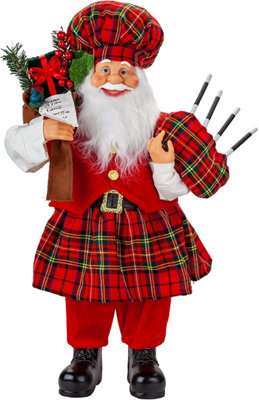 FESTIVE SCOTTISH STANDING FATHER CHRISTMAS 60CM