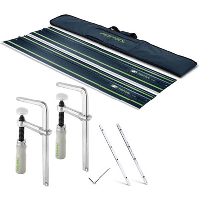 Festool 100 Year FS 1400/2 2 x 1400mm Guide Rails + FSV/2 + FSZ 120 ...