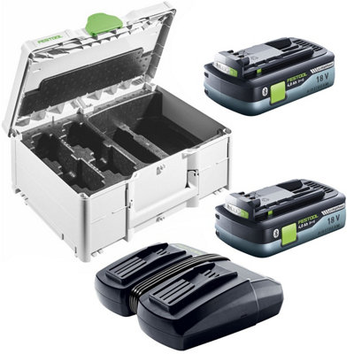 Festool 18V 4Ah Energy Set 2x 18v Batteries BP 18 Li 4AH + Twin DUO ...