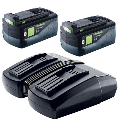 FESTOOL 18V 5.0AH LITHIUM BATTERY BP18 5AH X2 AIRSTREAM BLUETOOTH +TWIN ...