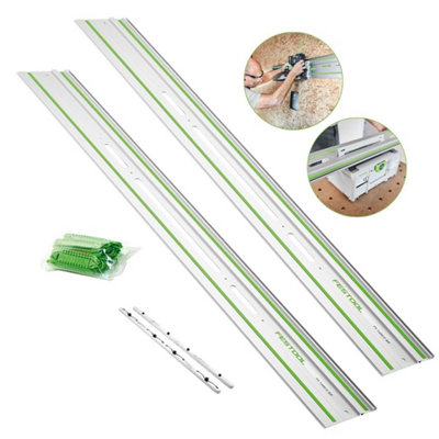 Buy Festool 2 x 1.4m Guide Rail FS1400/2-KP +S-KP/30 Adhesive Pad + FSV ...