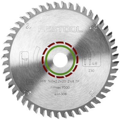 Festool 496308 160mm x 20mm 48T Durable LAMINATE/HPL Carbide-tipped ...