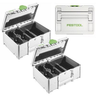 Festool Systainer 3 Case x 2 for 4 BP18 Batteries DUO Charger SYS3 M187 ...