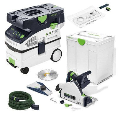Festool TSC 55 Plunge Saw 2x18v Cordless 160mm Dust Extractor CLEANTEC ...