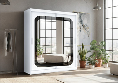 FHIF Camal 203cm white Sliding Door Wardrobe Modern Bedroom Storage ...