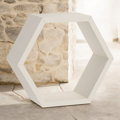 FHS300 Hexagonal Shelf 300x260x115x18mm White | DIY at B&Q