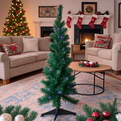 Fiber Optic Light Christmas Tree 120cm 130 Tips - Medium Pre Lit Tree ...