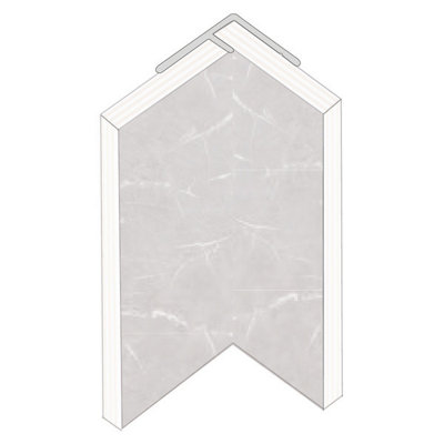Fibo Hidden Internal Corner Aluminium Satin Trim | DIY at B&Q