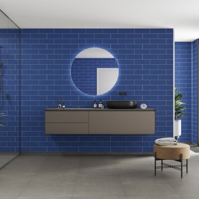 Fibo Urban Metro Ocean Blue Wall Panel | DIY at B&Q