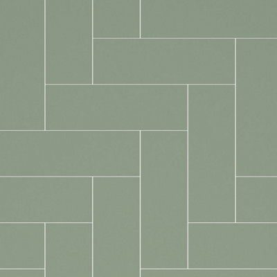 Fibo Urban Straight Herringbone Olive Green White Wall Panel