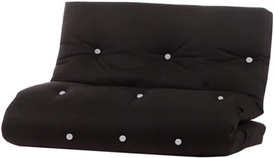 Fibre Foam Filled Futon Mattress, (3 Seater Double(135x190cm), Black)