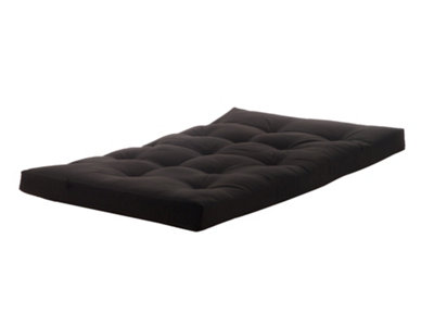Fibre Foam Filled Futon Mattress, (3 Seater Double(135x190cm), Black)