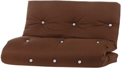 Fibre Foam Filled Futon Mattress, (3 Seater Double(135x190cm), Brown)