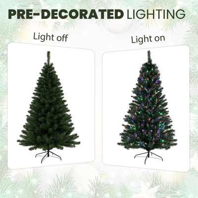 Fibre Optic Artificial Christmas Tree - Realistic PVC Pine Xmas Tree ...