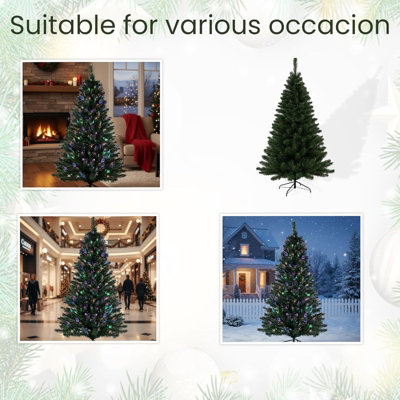 Fibre Optic Artificial Christmas Tree - Realistic PVC Pine Xmas Tree ...
