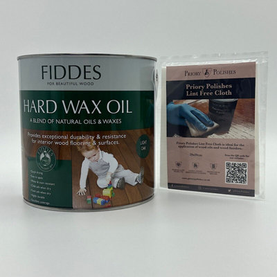 Fiddes Hard Wax Oil, Light Oak 2.5L + Free Priory Free Cloth | DIY at B&Q