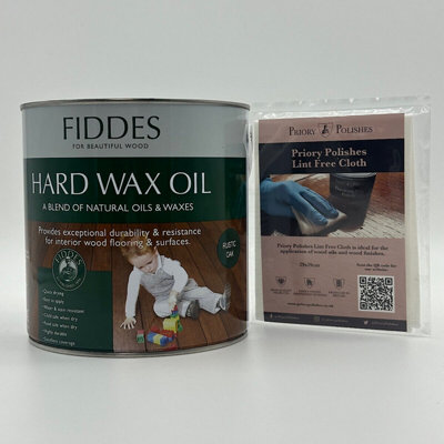 Fiddes Hard Wax Oil, Rustic Oak 2.5L + Free Priory Free Cloth | DIY at B&Q