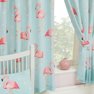 Fifi Flamingo Lined 54'' Curtains