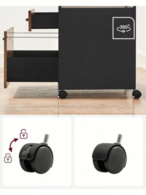 File Cabinet With 2 Drawers, Rolling Office Filing Cabinet With Wheels ...