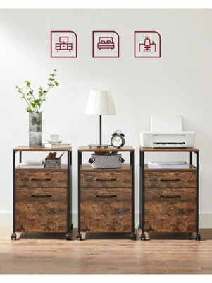 File Cabinet With 2 Drawers, Rolling Office Filing Cabinet With Wheels ...