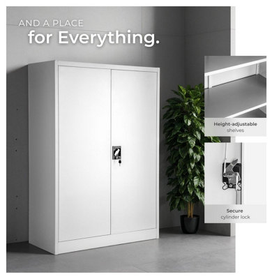 Filing Cabinet - 4 adjustable shelves, lockable, 140 x 90 x 40 cm - 1 ...