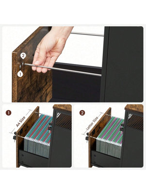 Filing Cabinet Office File Cabinet With 2 Lockable Drawers, Wheels ...