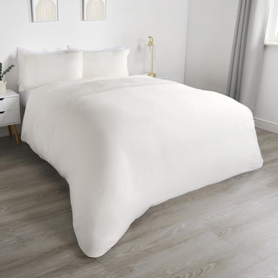 Filled Pinsonic Arches Panel Duvet Cover Bedding Set, Cream - King
