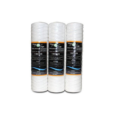 FilterLogic 3 x 10" 1 Micron String Wound Sediment Filters for Hard ...