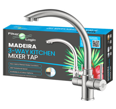 FilterLogic Madeira 3 Way Triflow Monobloc Mixer Kitchen Filter Tap ...