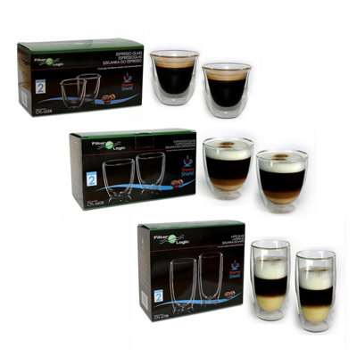 FILTERLOGIC MIXED COFFEE GLASS NEW HOME / CHRISTMAS GIFT IDEA SET ...