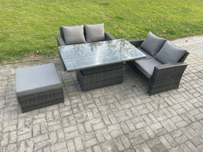 Fimous 4 Pieces Garden Furniture Sets Rattan Outdoor Patio Height ...