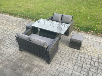 Fimous 5 Pieces Garden Furniture Sets Rattan Outdoor Patio Height ...