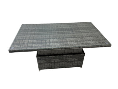 Fimous 7 Seater Rattan Height Adjustable Rising Lifting Table Corner ...