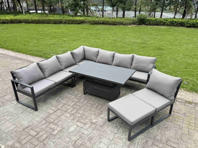 Fimous 8 Pieces Aluminium Garden Furniture Set with with Adjustable ...