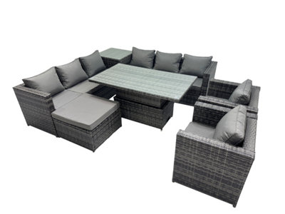 Fimous 9 Seater Outdoor Corner Sofa Height Adjustable Rising Lifting ...