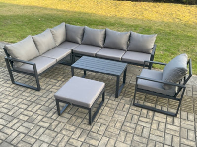 Fimous Aluminium Garden Furniture Set Outdoor Indoor Lounge Corner Sofa ...
