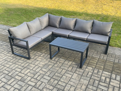 Fimous Aluminium Garden Furniture Set Outdoor Indoor Lounge Corner Sofa ...