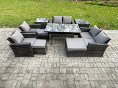 Fimous Garden Furniture Sets 10 Pieces Rattan Furniture Handmade Wicker ...