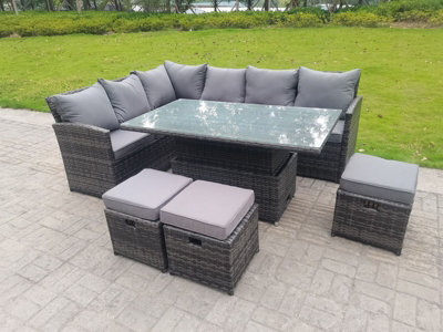 9 seater rattan garden furniture rising table store