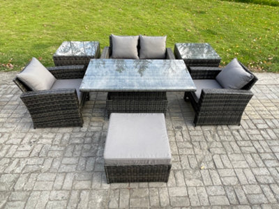 Fimous Outdoor Garden Dining Sets Rattan Patio Furniture Sofa Set with ...