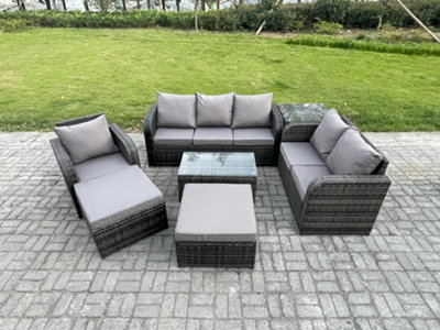 Fimous Outdoor Garden Furniture Sets 7 Pieces Wicker Rattan Furniture ...