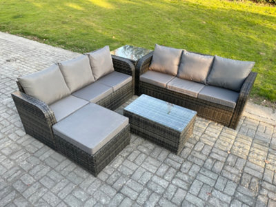 FIMOUS OUTDOOR GARDEN FURNITURE SETS 7 SEATER WICKER RATTAN FURNITURE ...