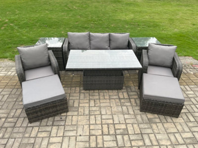Fimous Outdoor Rattan Furniture Sofa Garden Dining Sets Adjustable ...