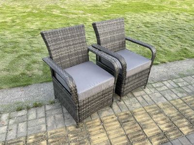 Fimous Rattan Garden Furniture Dining Table And Chairs Set PE Wicker Patio 6 Chairs Plus Black