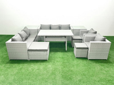Fimous Rattan Garden Furniture Set Outdoor 8 Seater Patio Dinin g Sofa ...