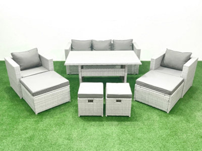Fimous Rattan Garden Furniture Set Outdoor 9 Seater Patio Dining Sets ...