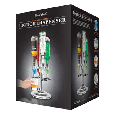 Final Touch LED Rotary 4 Bottle Bar Caddy