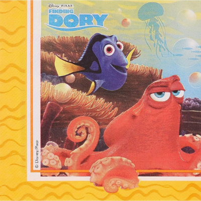 Finding Dory Wave Pattern Napkins (Pack of 20) Multicoloured (One Size ...