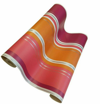 Fine Décor Coloroll Energy Pink Coral White Wallpaper | DIY at B&Q